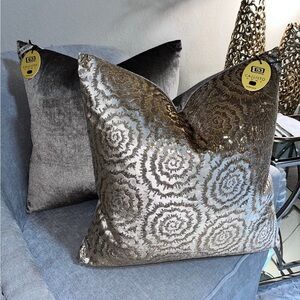 Callisto Home | Accents | Callisto Home Embroidered Gold Floral ...